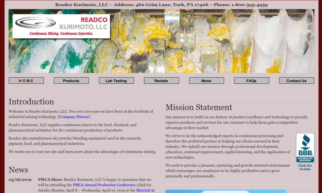 Readco Kurimoto, LLC | Industrial Mixers